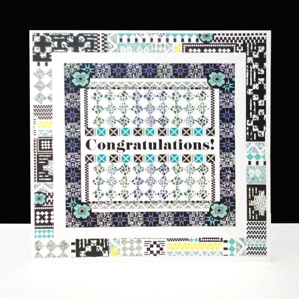 Ikat Patch - Congratulations Card - Decorque Cards