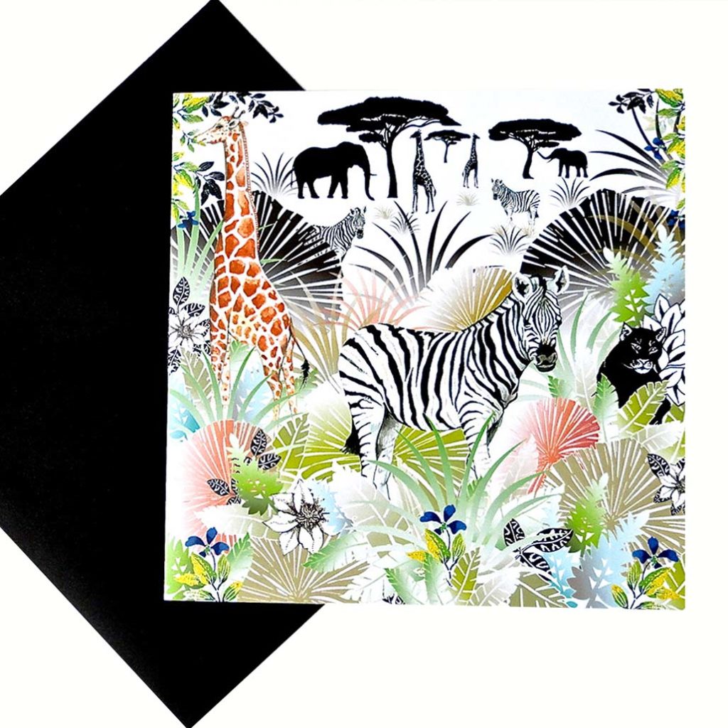 Zebra Secret Safari Card - Decorque Cards