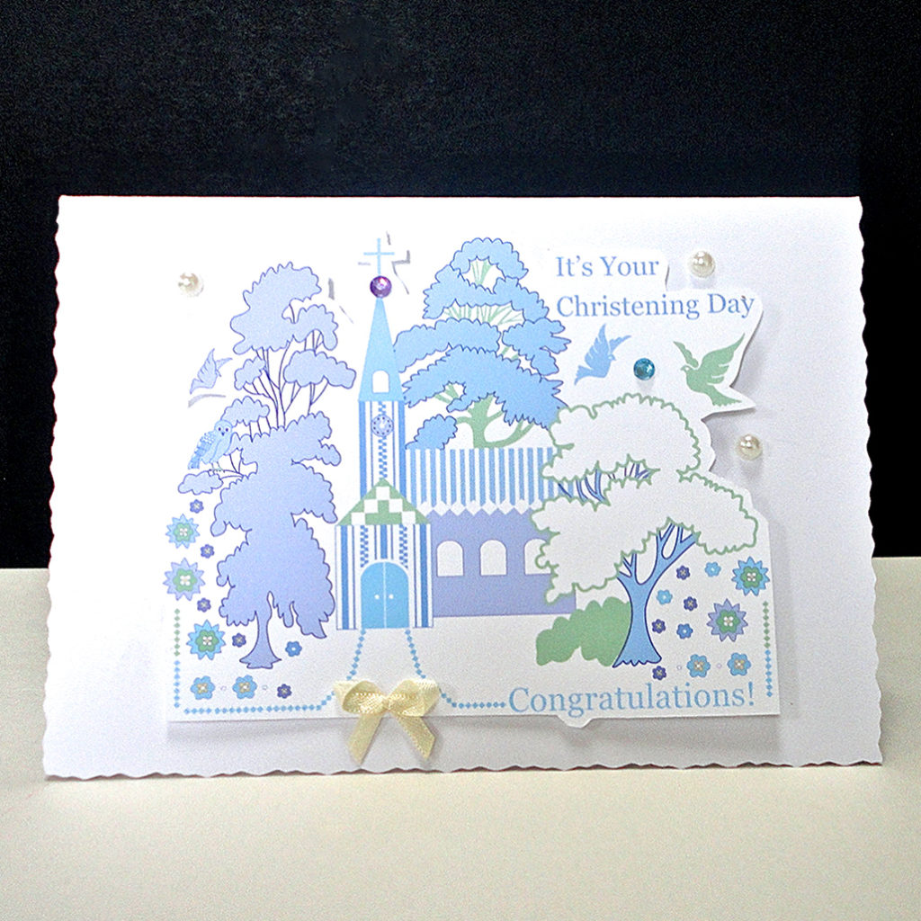 Church Christening Handmade Card - Decorque Cards